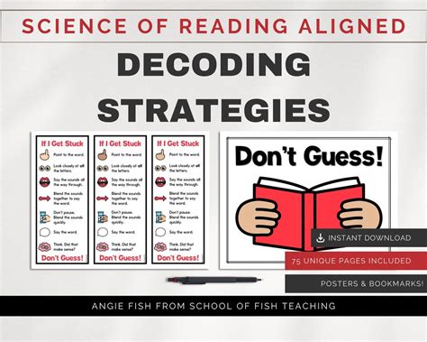 Science Of Reading Decoding Strategies Decoding Bookmarks And Etsy