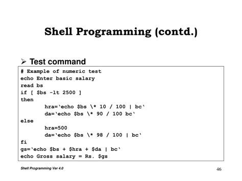 PPT SHELL PROGRAMMING PowerPoint Presentation Free Download ID