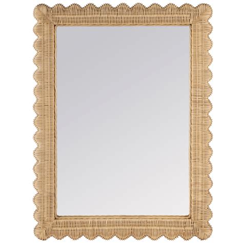 Sunny Scallop Rattan Wall Mirror Natural
