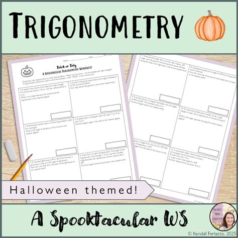 Trick Or Trig Solving Right Triangles W Trigonometry Halloween Themed