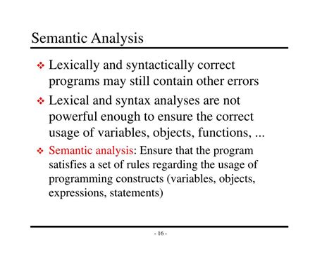 PPT Semantic Analysis I Syntax Directed Definition Symbol Tables PowerPoint Presentation ID