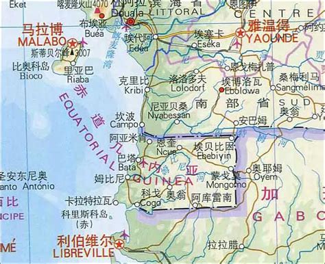 赤道几内亚地图地形版 赤道几内亚地图 地理教师网