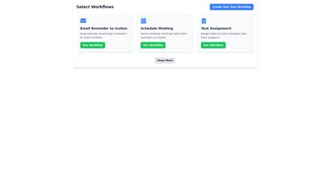 Workflow Selector Free React Tailwind Component