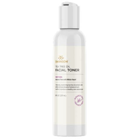Swanson Tea Tree Oil Facial Toner With Witch Hazel 8 Oz Liquid 8 Oz