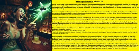 Making Him Match Animal Tf By Mmtfcaptions On Deviantart