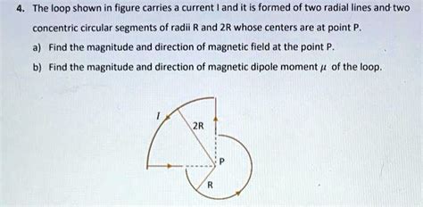 SOLVED The Loop Shown In Figure Carries A Current And It Is Formed Of Two Radial Lines And Two