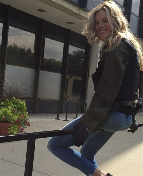 Tracy Spiridakos On Set