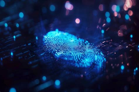 Glowing Fingerprint On Digital Circuit Board Stock Image Image Of Semiconductor Detail 314902563