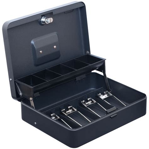 Double Layer Portable Cash Box Cash Drawer Money Box Cash