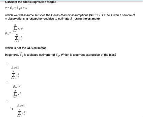 solved consider the simple regression model y bo b1x u