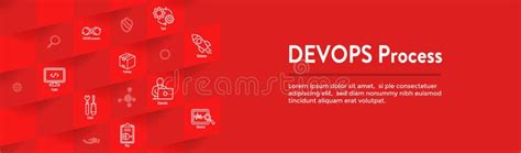 DevOps Icon Set Dev Ops Web Header Banner Stock Vector Illustration Of Operate Network