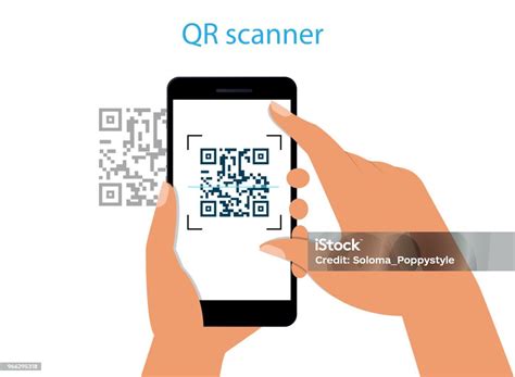 휴대 전화에 Qr 코드를 스캔 합니다 전자 디지털 기술 바코드입니다 벡터 일러스트 레이 션 Eps10 Qr코드에 대한 스톡 벡터 아트 및 기타 이미지 Istock