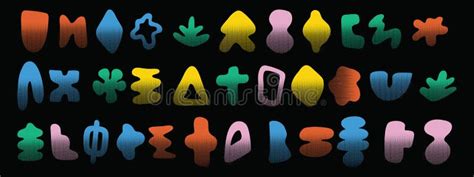 Abstract Organic Shapes Color Kit Vector Irregular Hand Drawn Blob Set