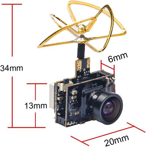 Akk Micro Fpv Aio Cámara 600tvl Y 5 8g 02550200 Mw Transmisor Conmutable Con Antena De Trébol