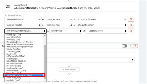 create a database rule that places the connected tables join value into