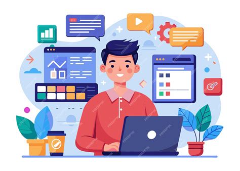 web development concept with programmer premium ai generated image