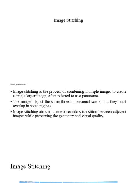 1 Image Stitching Pdf Imaging Applied Mathematics