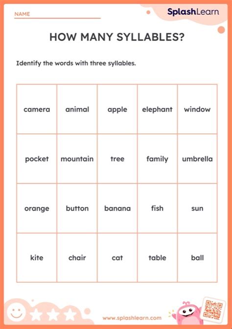 Syllable Games For 3rd Grade