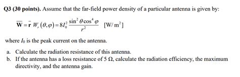 Solved Q3 30 Points Assume That The Far Field Power