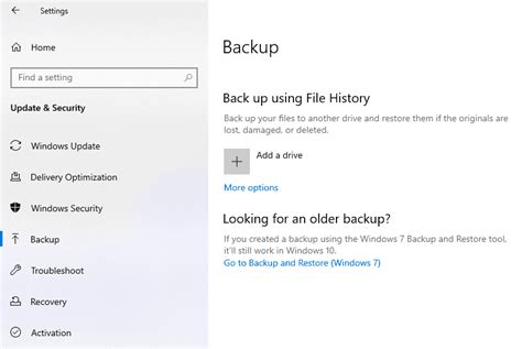 Built In Backup Windows 10
