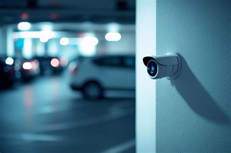 Advanced Hightech Ip Security Camera Installed In The Parking Area For Enhanced Safety Premium