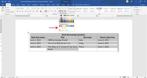 How To Add Background Color To The Table In MS Word OfficeBeginner
