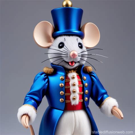 Blue Detailed Costume for Cute Mouse Nutcracker | Stable Diffusion Online