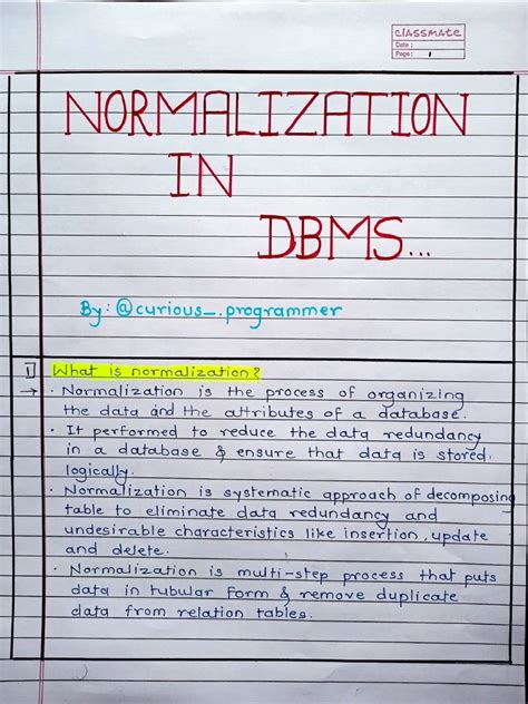Dbms Normalization Notes Pdf