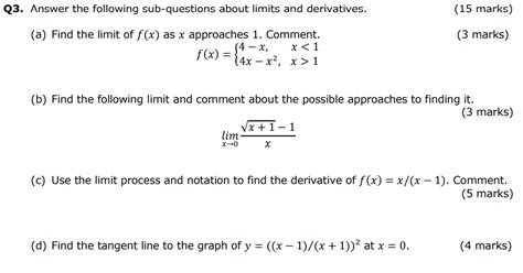 solved q3 answer the following sub questions about limits