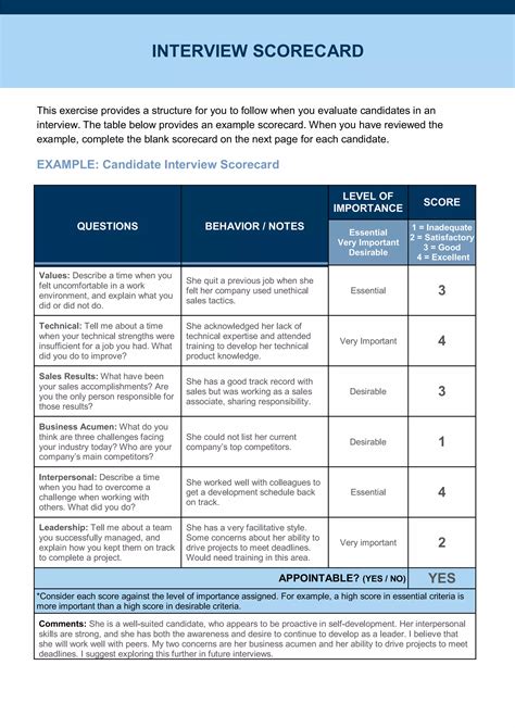 Interview Scorecard Pdf
