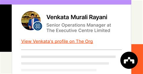 Venkata Murali Rayani Senior Operations Manager At The Executive Centre Limited The Org