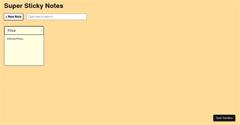 Super Sticky Notes Codesandbox