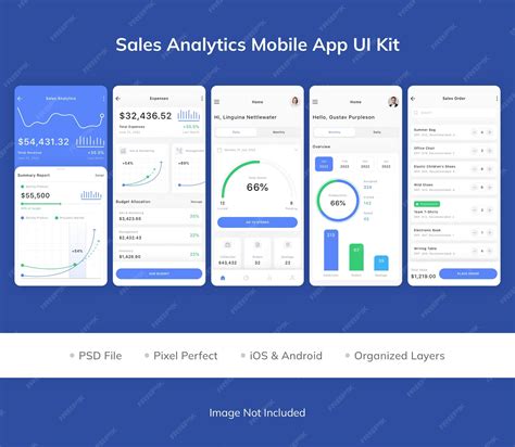 Premium Psd Sales Analytics Mobile App Ui Kit