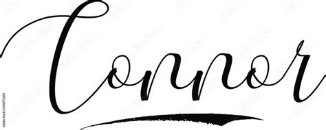 Connor Male Name Cursive Calligraphy On White Background Stock Vector