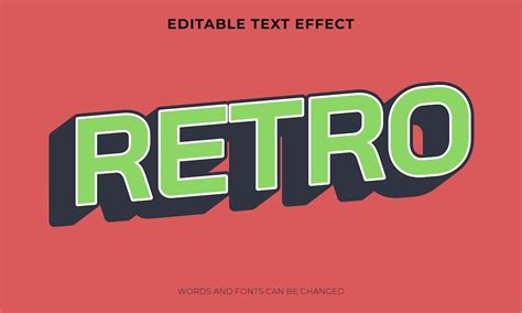 Free Vector Editable Retro Text Effect