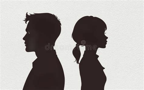 Two People Facing Away From Each Other Deep In Conflict Stock Illustration Illustration Of