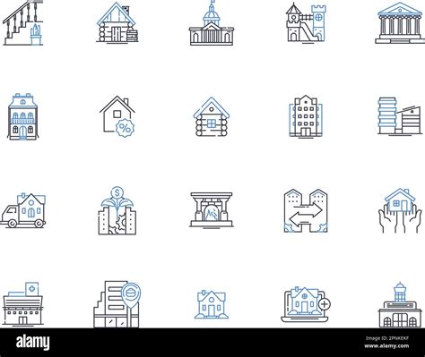 Property Development Line Icons Collection Development Real Estate