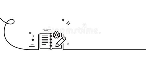 Engineering Documentation Line Icon Technical Instruction Sign