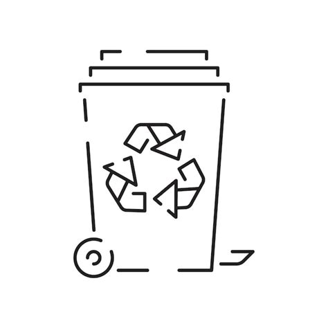Premium Vector Trash Line Icon Vector Recycle Material Illustration