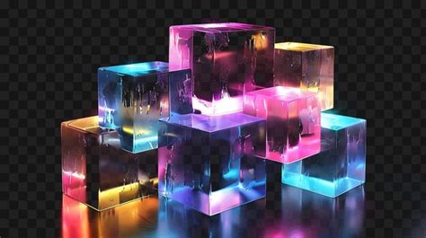 premium psd psd of luminous geometric cubes stacking and rearranging