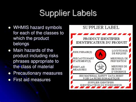 Parts Of Whmis Supplier Label At John Moses Blog