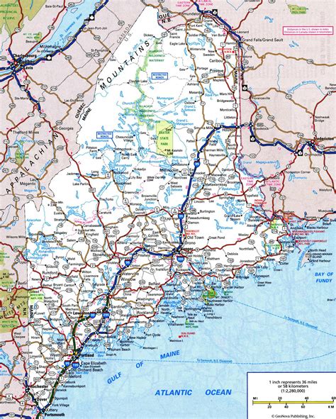 Large Detailed Roads And Highways Map Of Maine With All Large Detailed Map Of Maine With