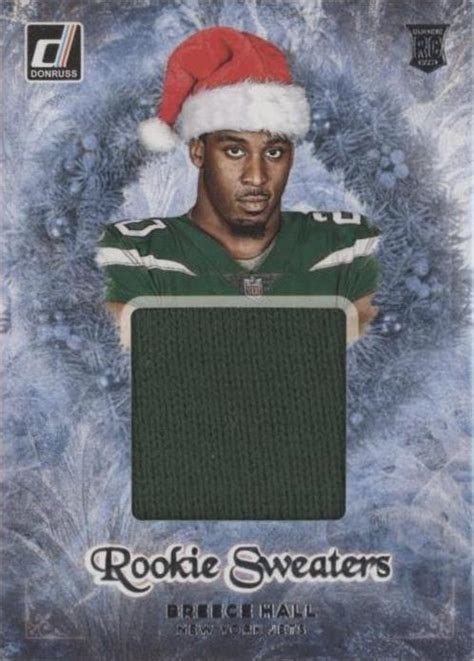 2022 Panini Donruss Rookie Holiday Sweater Breece Hall Rhs 14 Mem Rc For Sale Online Ebay