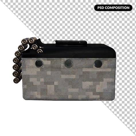 Premium Psd Ammo Box Gun Isolated 3d