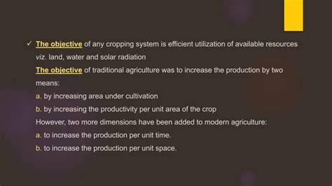New Concepts And Approaches In Cropping Systems Pptx Agriculture Industries