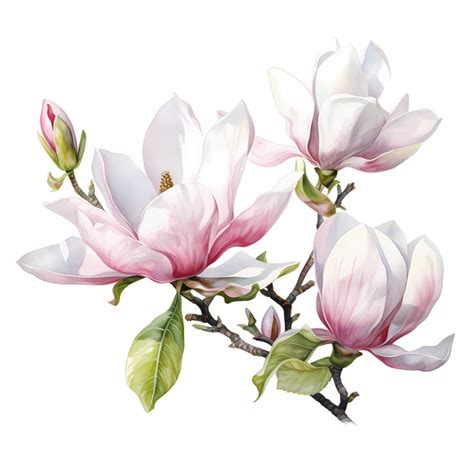 Magnolia Clipart Spring Pink Flowers Images 10 Watercolor Clip Art