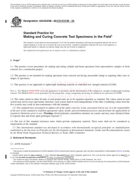 Astm C31 C31m 24 Pdf Concrete Cement