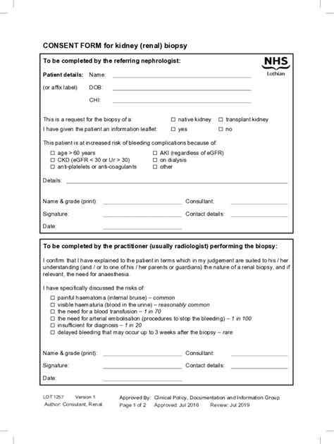 Fillable Online Renal Biopsy Test Request Form 0817 Pdf Fax Email Print Pdffiller