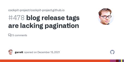 Blog Release Tags Are Lacking Pagination · Issue 478 · Cockpit Project