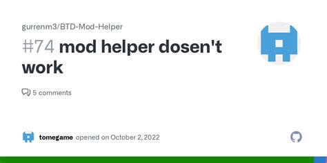 Mod Helper Dosen T Work Issue Gurrenm BTD Mod Helper GitHub